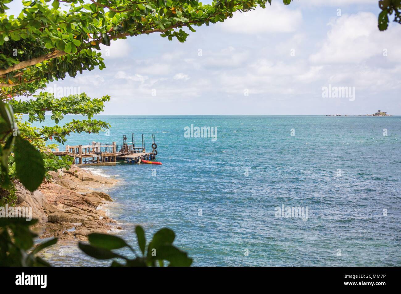 Beach with Crystal water and Rocks beach view at Koh Samui Island ...