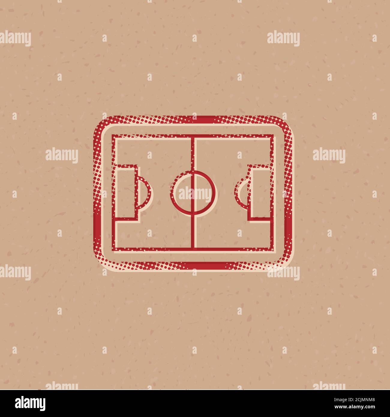Soccer field icon in halftone style. Grunge background vector ...