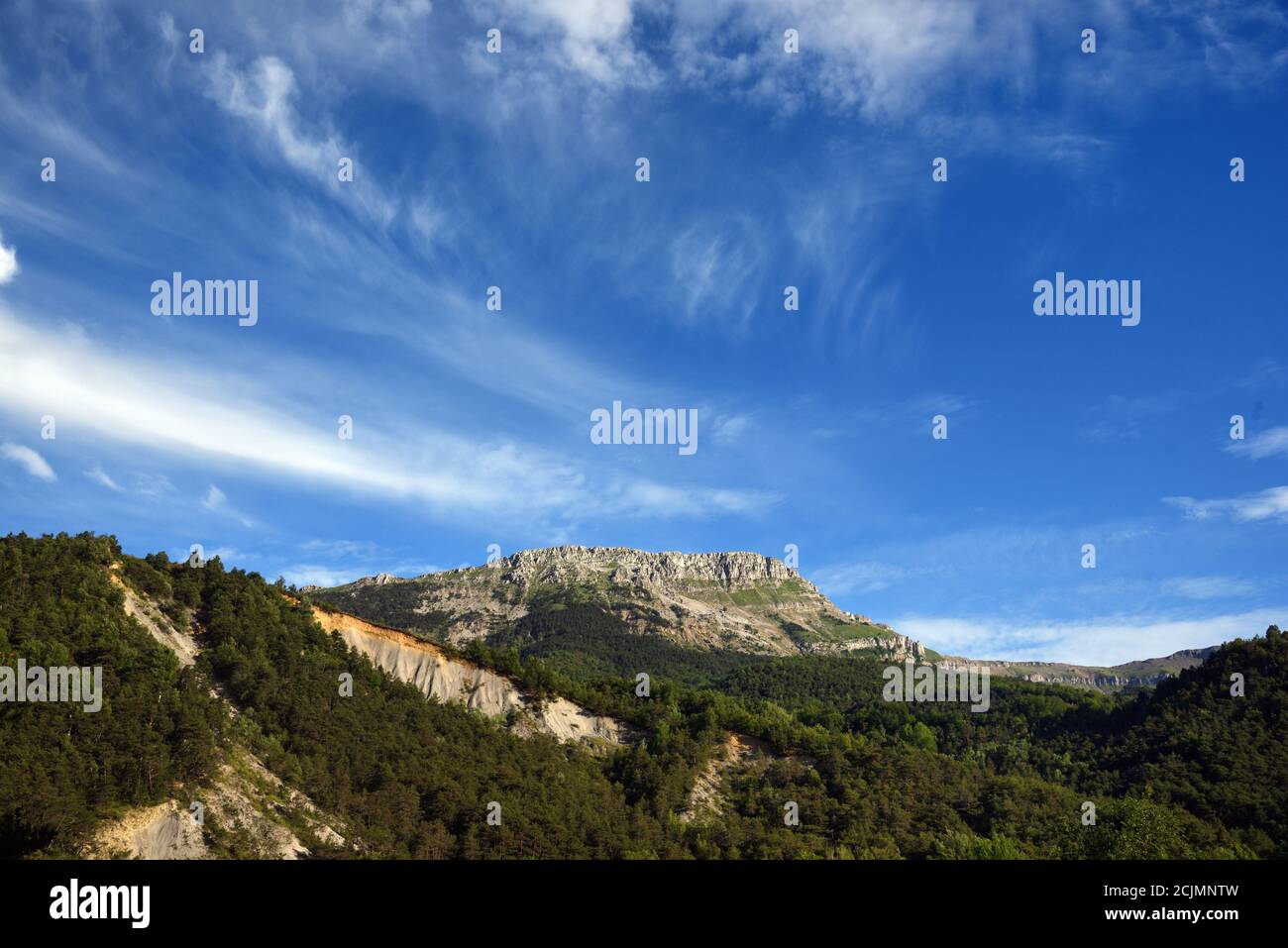 Landscape of Mountain Ridge known as the Traversières Blieux Verdon ...