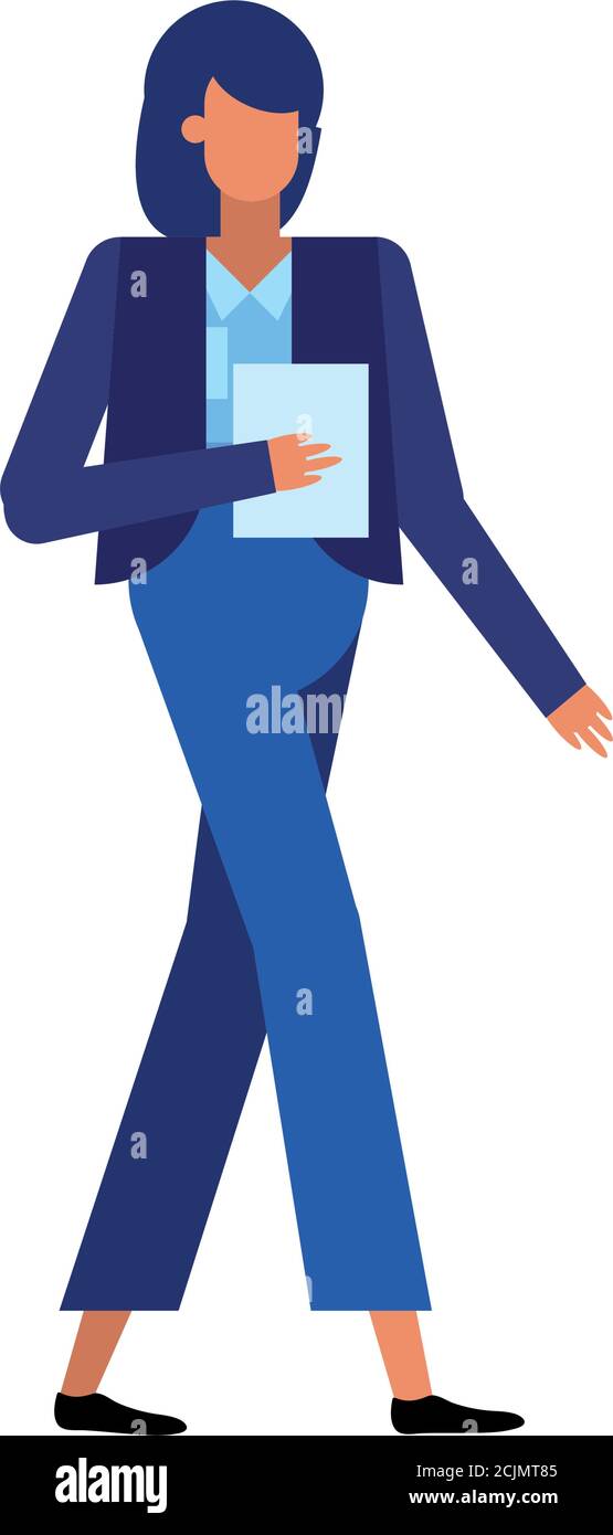 Businesswoman cartoon walking design, office business and management ...