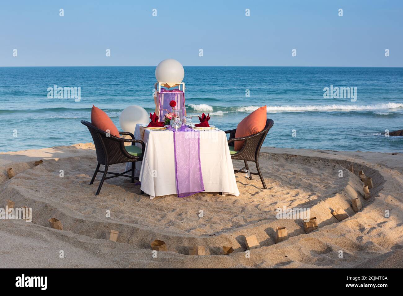 Romantic honeymoon privat dinner table at resort at Ko Samui Thailand ...