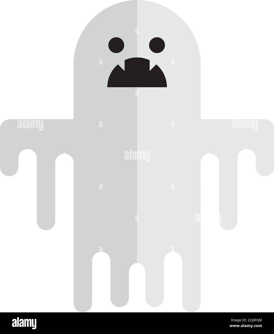 Halloween ghost cartoon design, Holiday and scary theme Vector ...