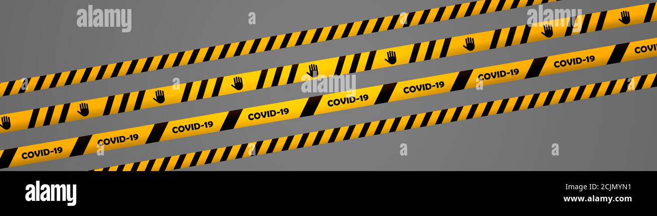 warning caution seamless tapes. Quarantine caution tape. Coronavirus ...