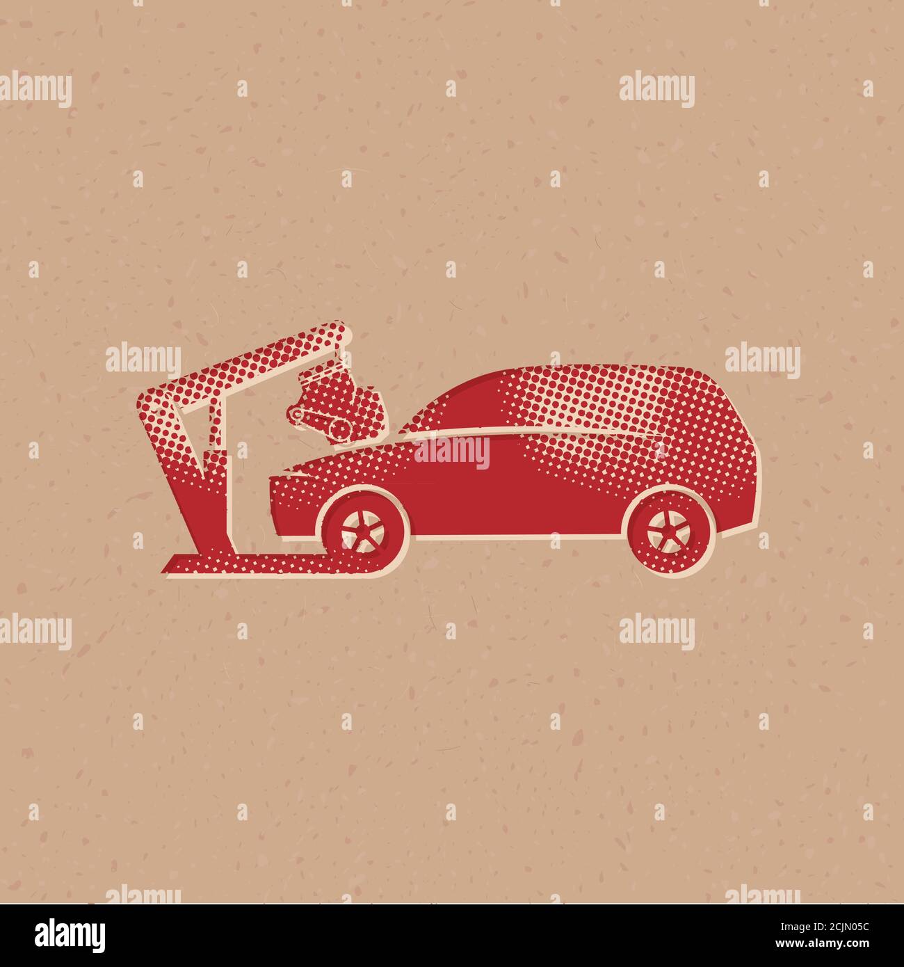 Engine overhaul icons in halftone style. Automotive vehicle maintenance ...