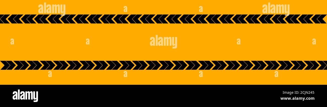 horizontal warning tape on yellow background, caution sign ...