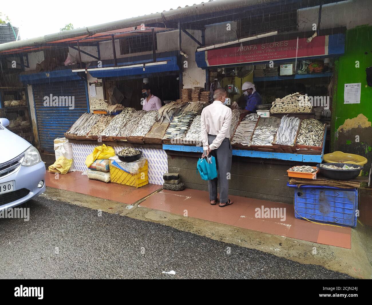 Dry fish stall market, Kerala, India Stock Photo - Alamy