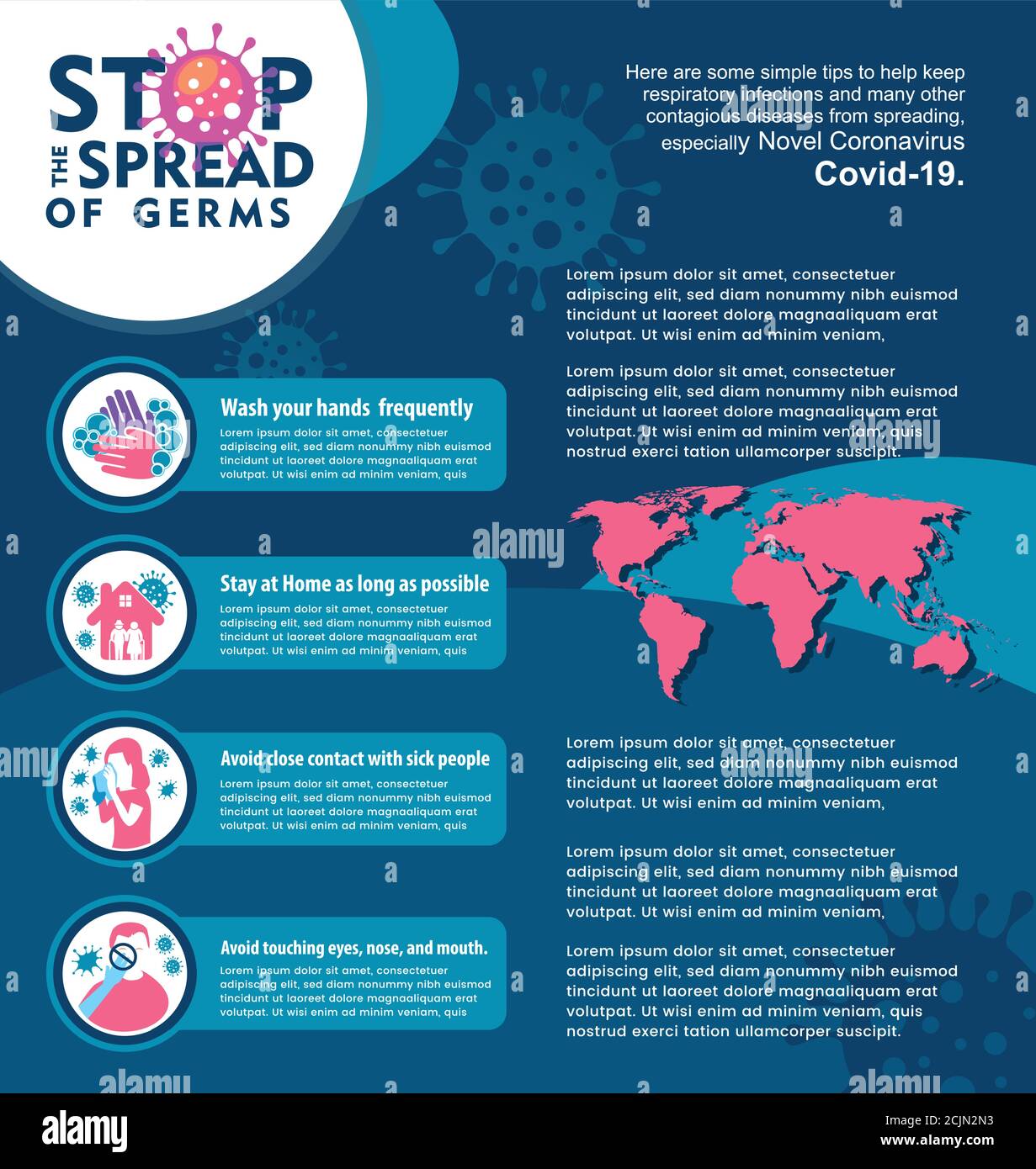 A vector Illustration Poster of Campaign for stop the spread of Germ in ...