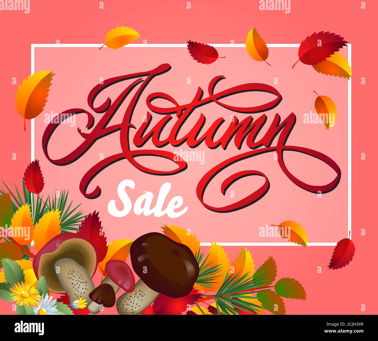 Collection of autumn sale and other typography banner template. Bright ...