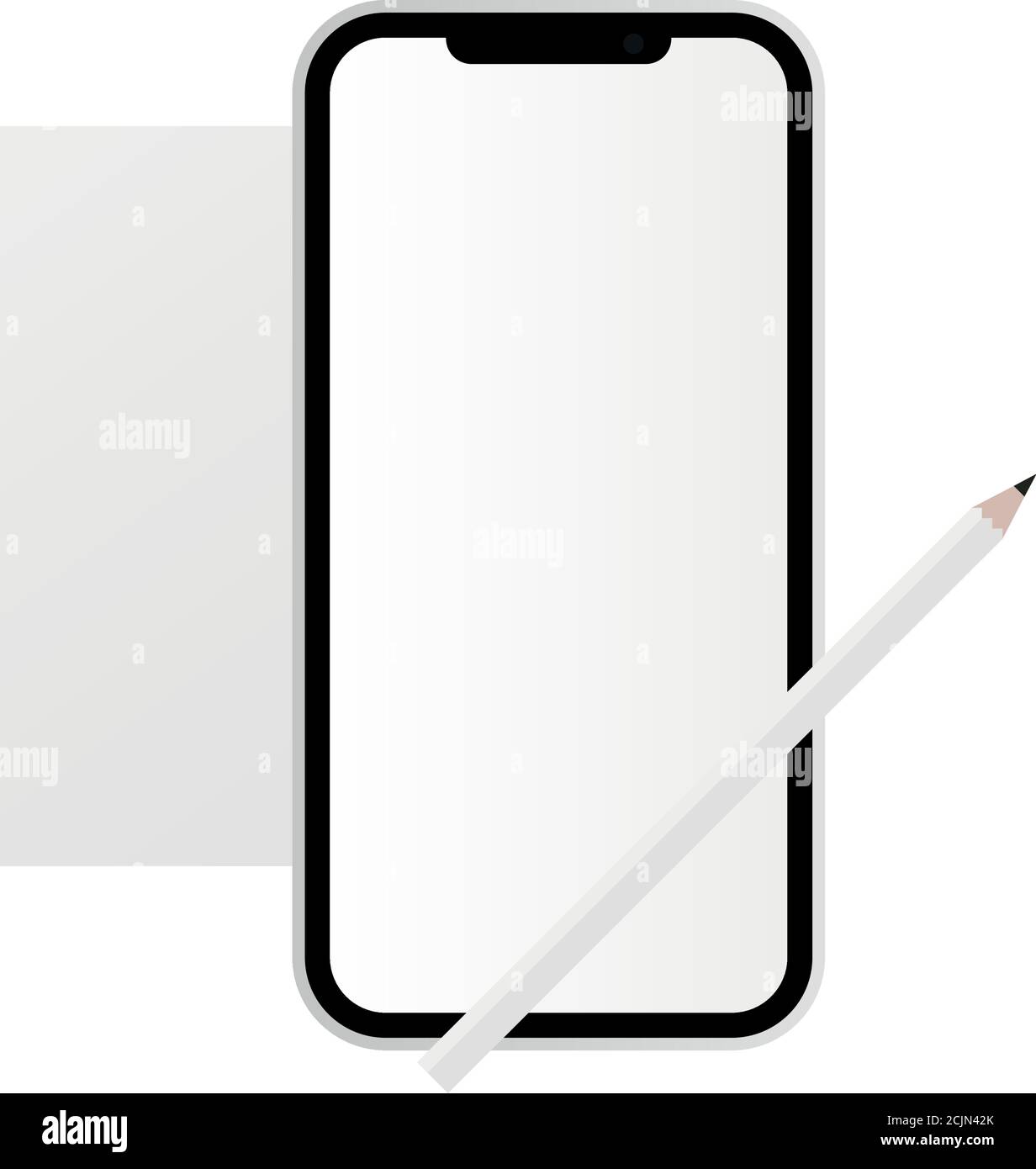 Mockup smartphone and pencil design of corporate identity template and ...