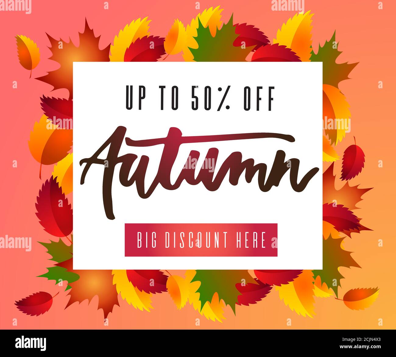 Collection of autumn sale and other typography banner template. Bright ...
