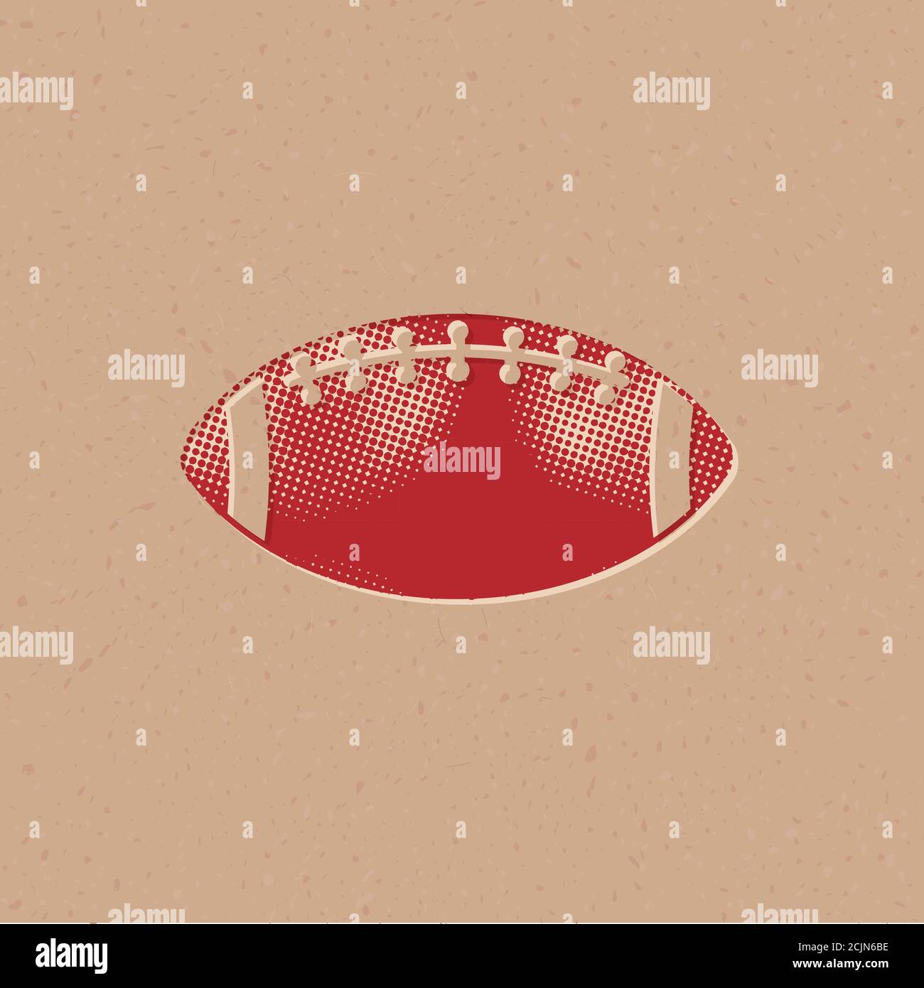 Football icon in halftone style. Grunge background vector illustration ...