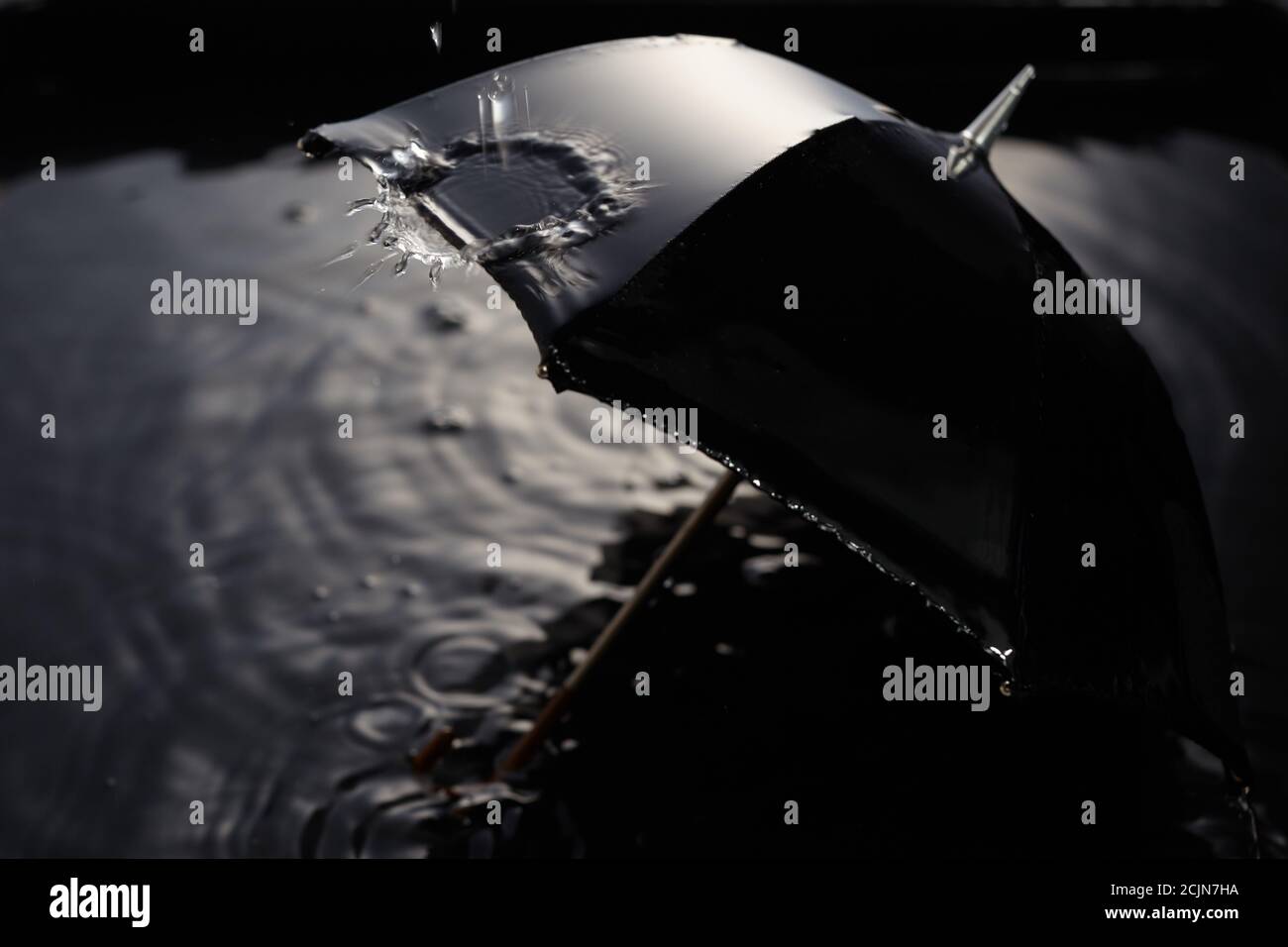 Raindrops Falling On Umbrella