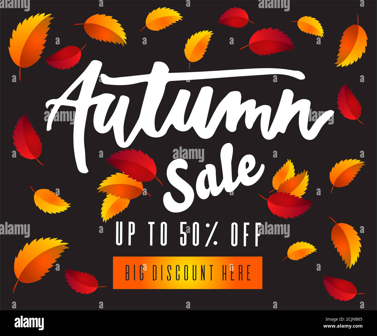 Collection of autumn sale and other typography banner template. Bright ...