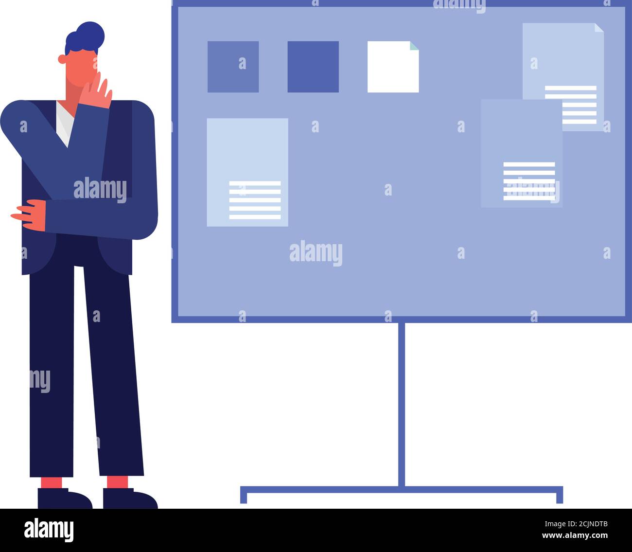 Businessman cartoon with board design, business and management, design ...