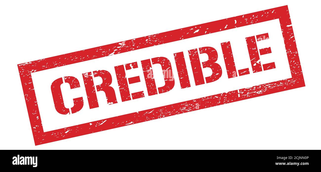 CREDIBLE red grungy rectangle stamp sign Stock Photo - Alamy