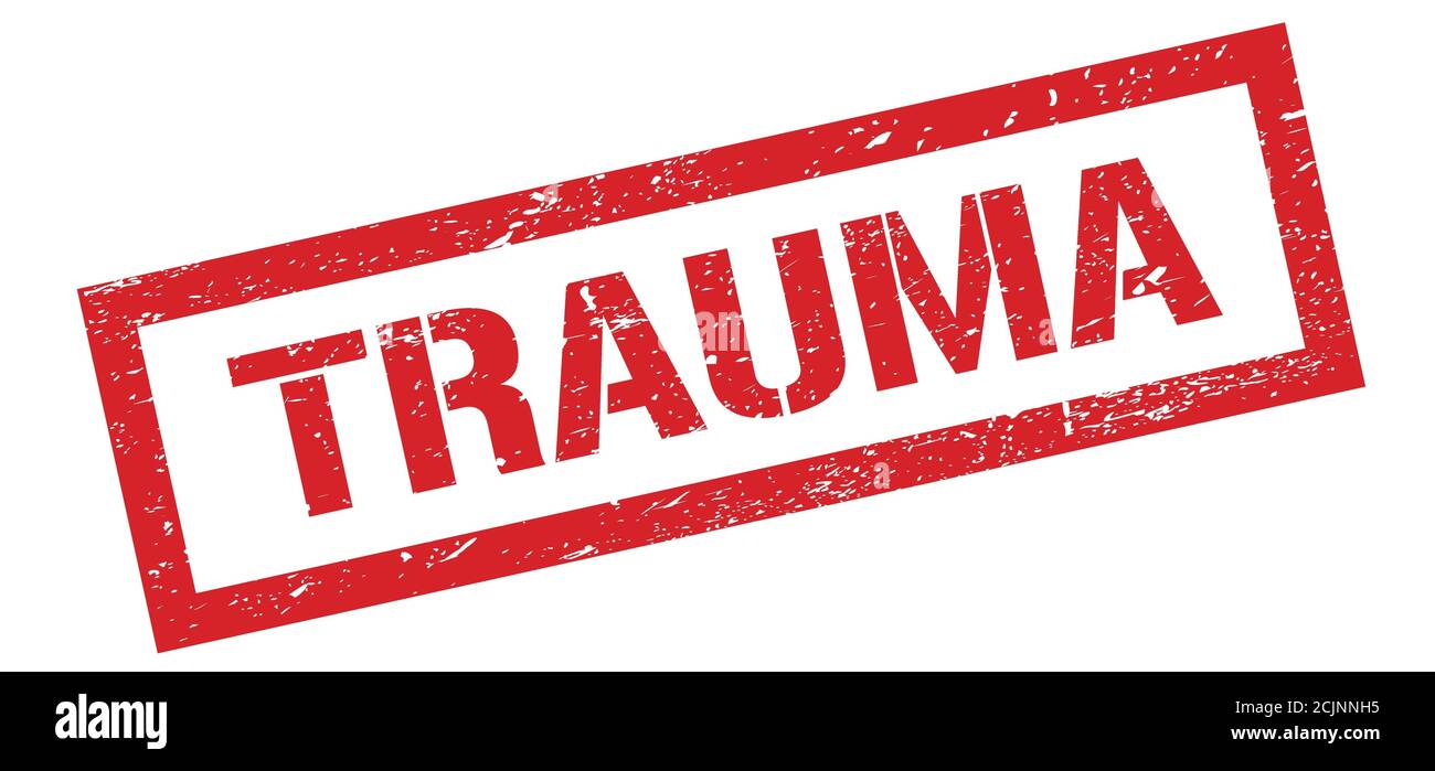 TRAUMA red grungy rectangle stamp sign Stock Photo - Alamy