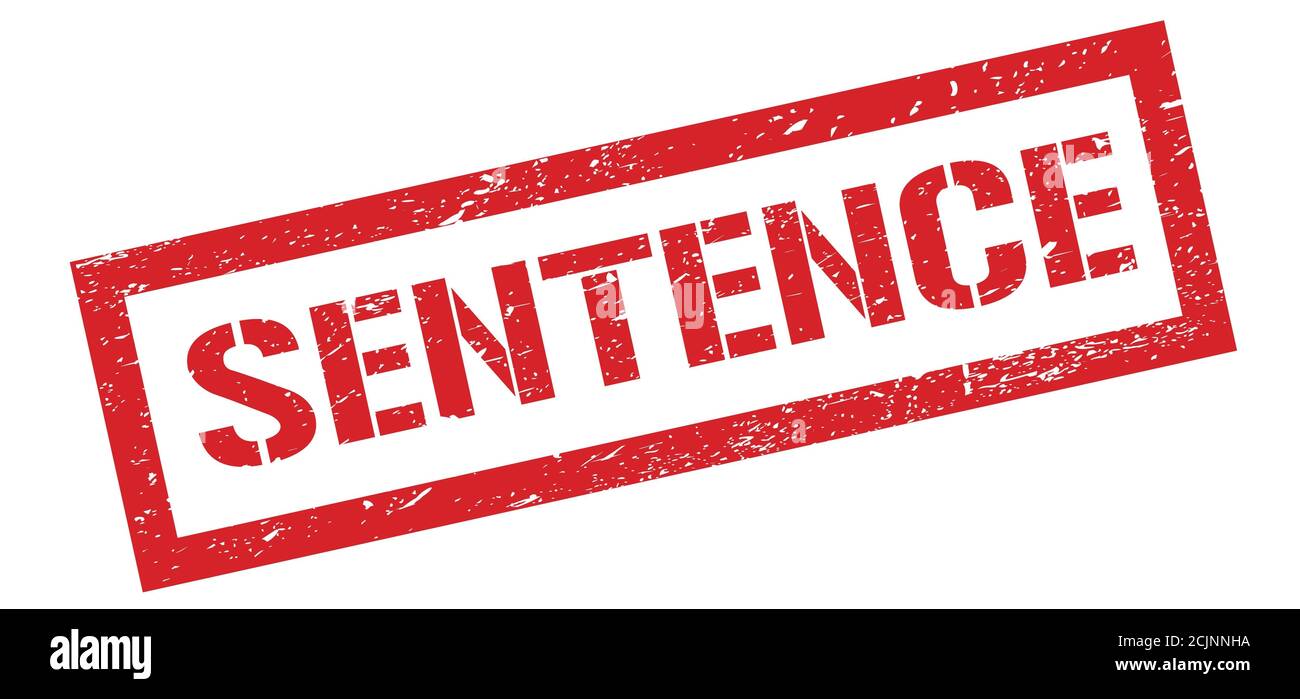SENTENCE red grungy rectangle stamp sign Stock Photo - Alamy