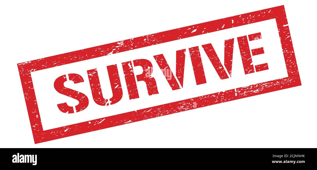 SURVIVE red grungy rectangle stamp sign Stock Photo - Alamy