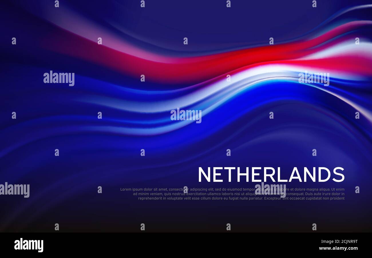 Netherlands flag background. Blurred pattern of light lines in the ...