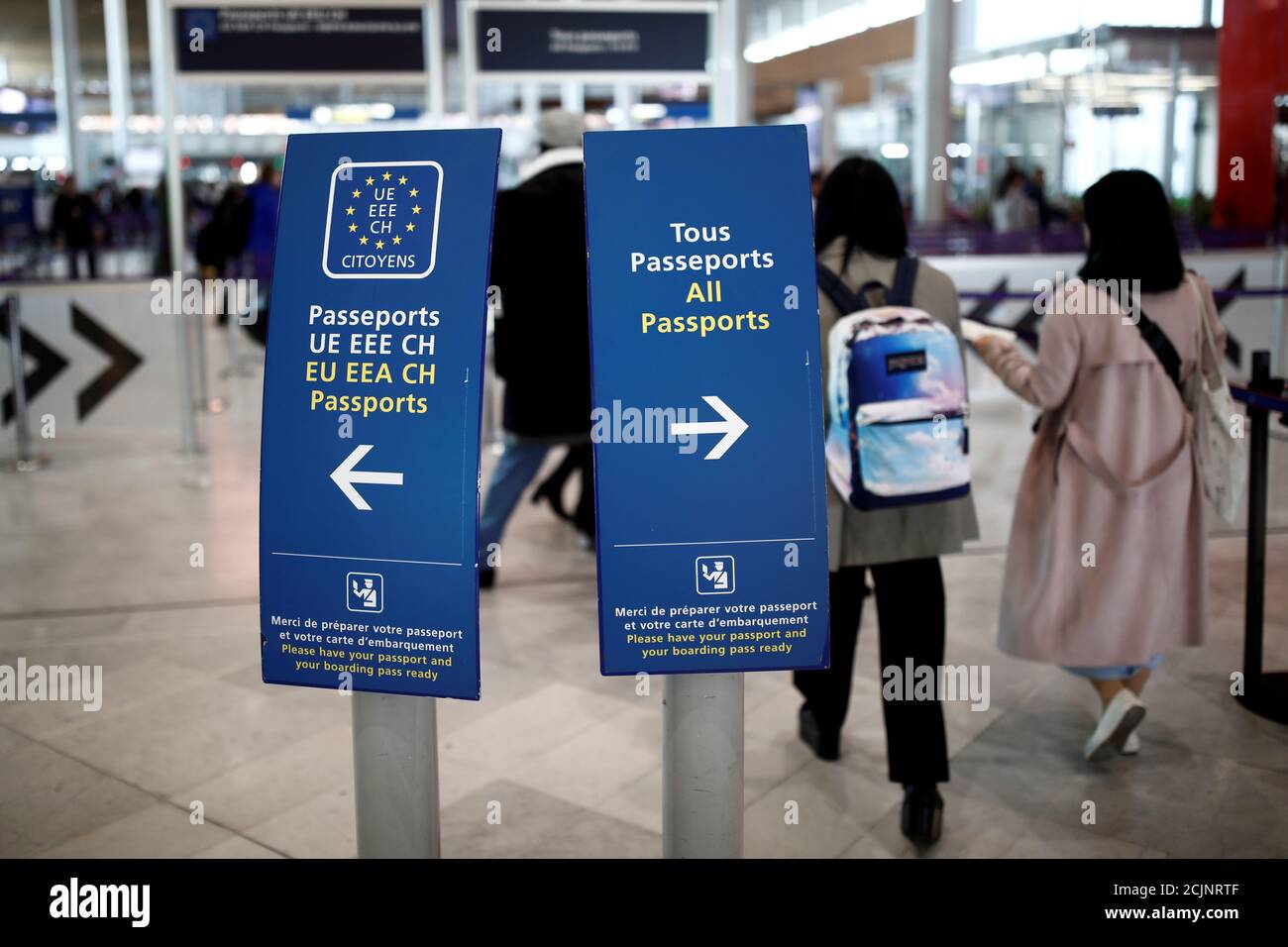 Paris airport passport hi-res stock photography and images - Alamy