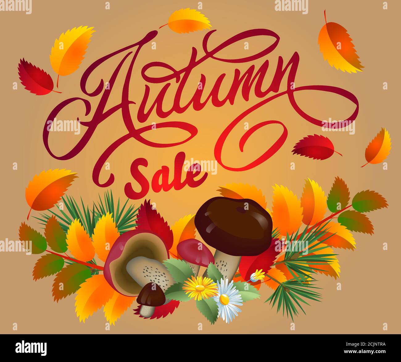 Collection of autumn sale and other typography banner template. Bright ...