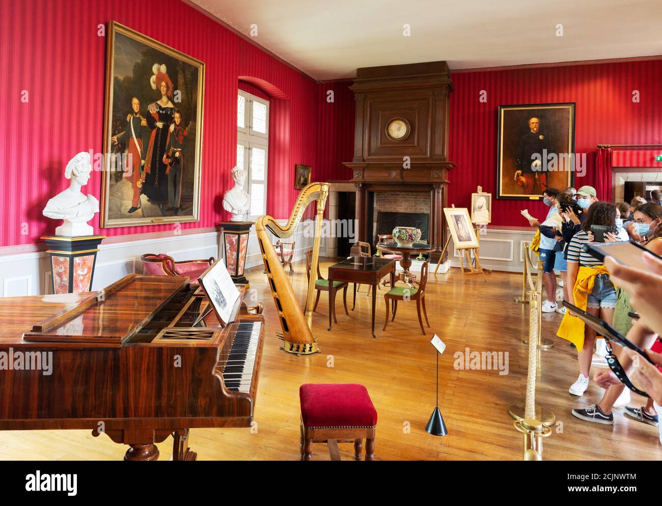 Tourists & visitors inside the Chateau D'Amboise, in the ornate Orleans ...