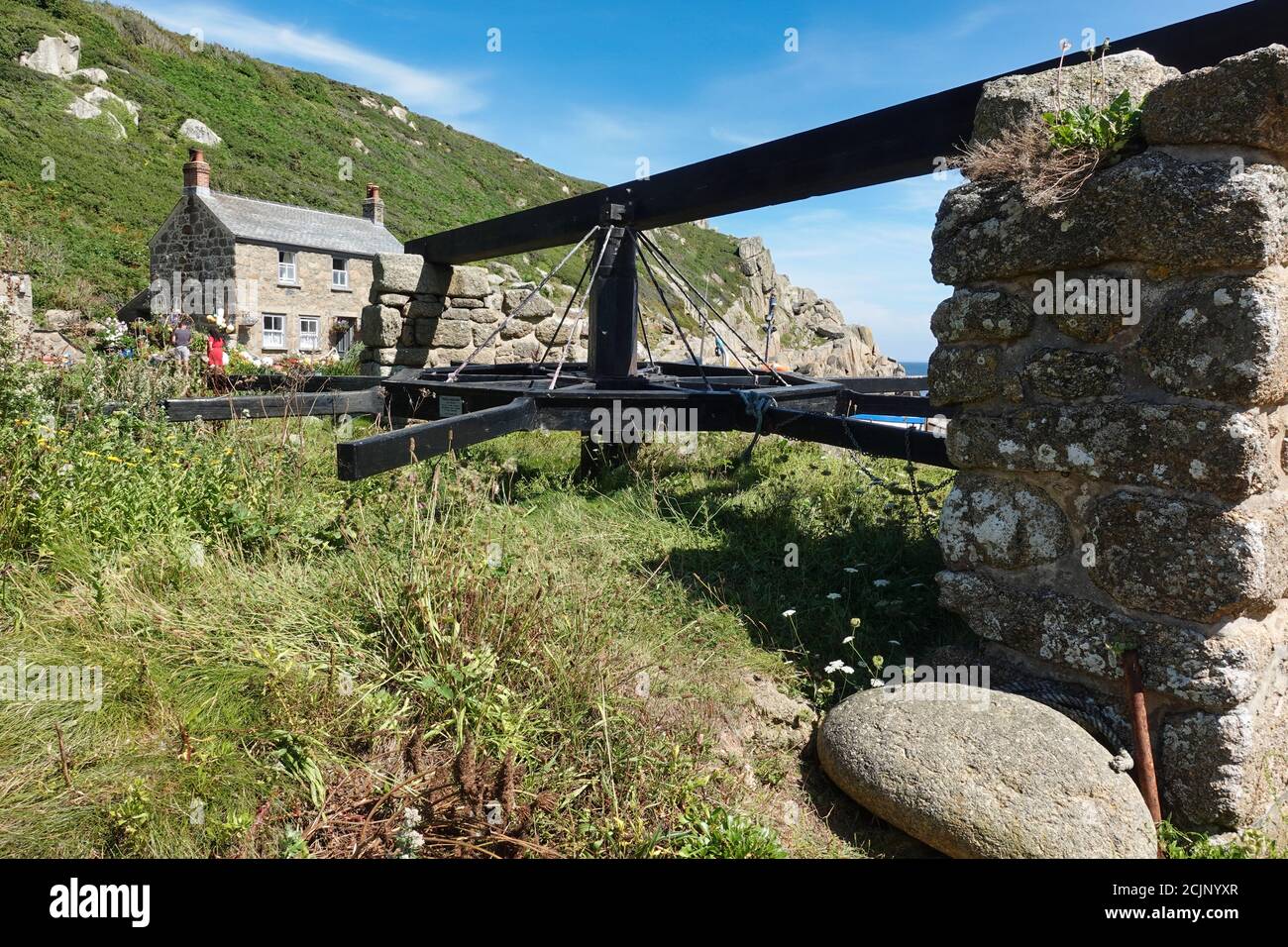 The old capstan at Penberth, one of the last traditional fishing coves ...