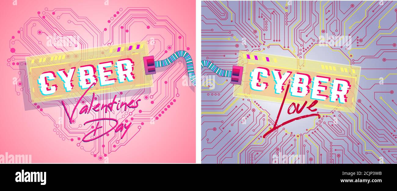 Valentine's day cyber technology, Abstract heart technology. It's a ...
