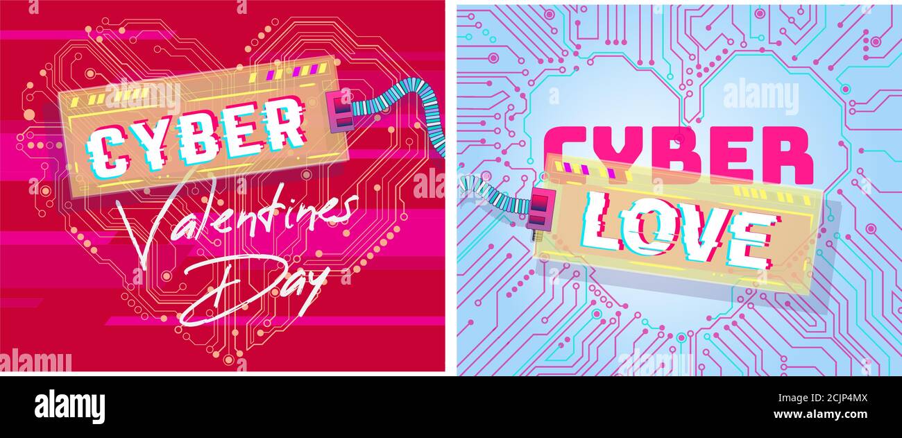 Valentine's day cyber technology, Abstract heart technology. It's a ...