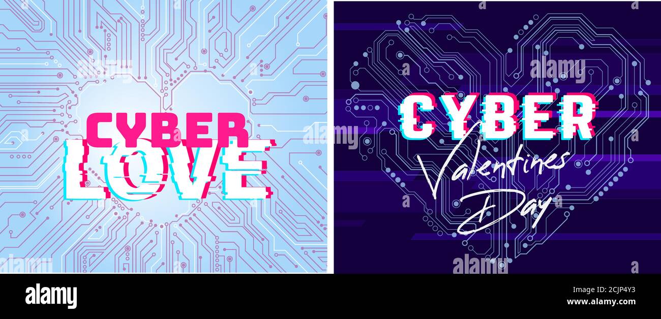 Valentine's day cyber technology, Abstract heart technology. It's a ...