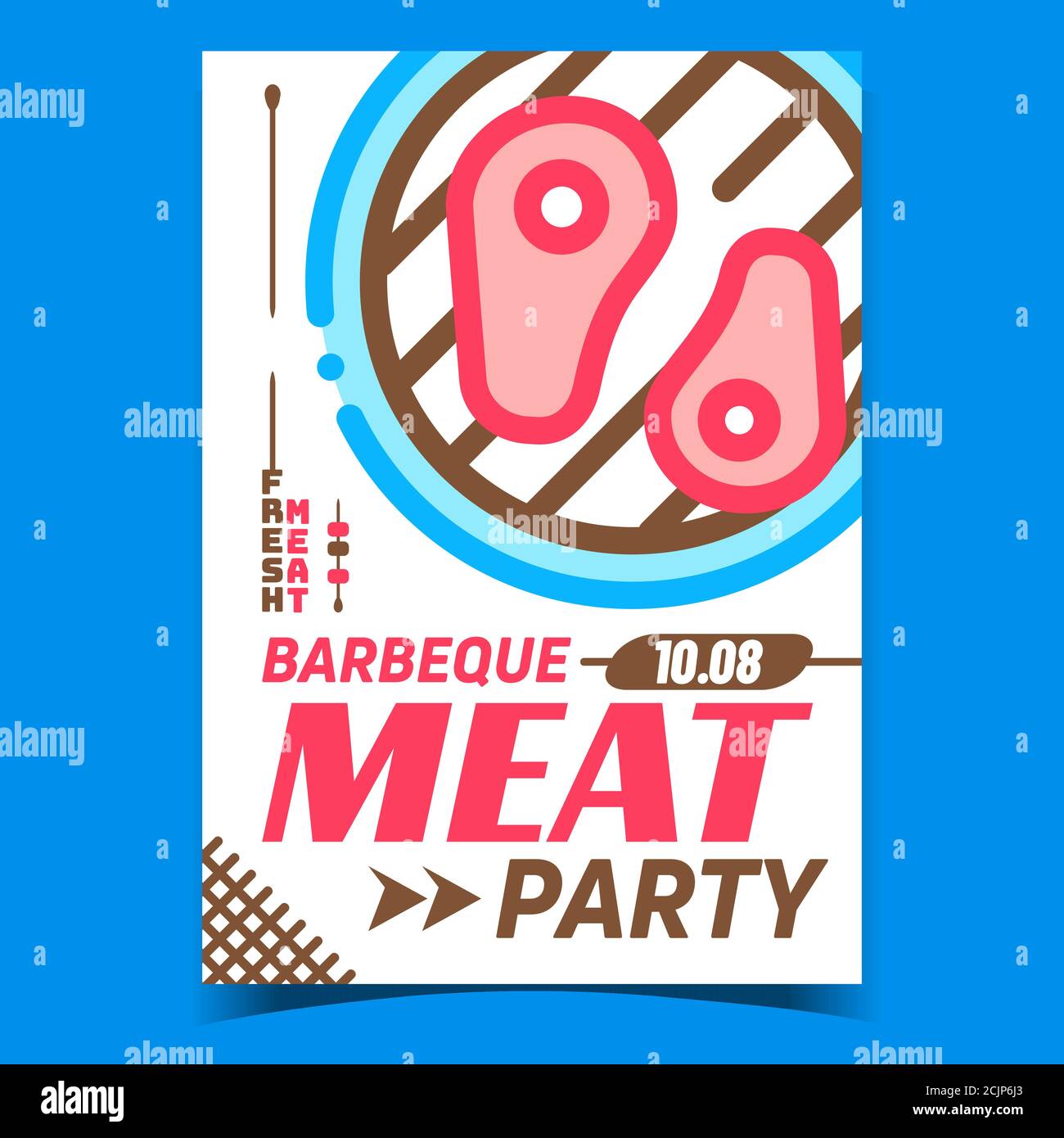 Barbeque Meat Party Advertising Banner Vector Stock Vector Image & Art ...
