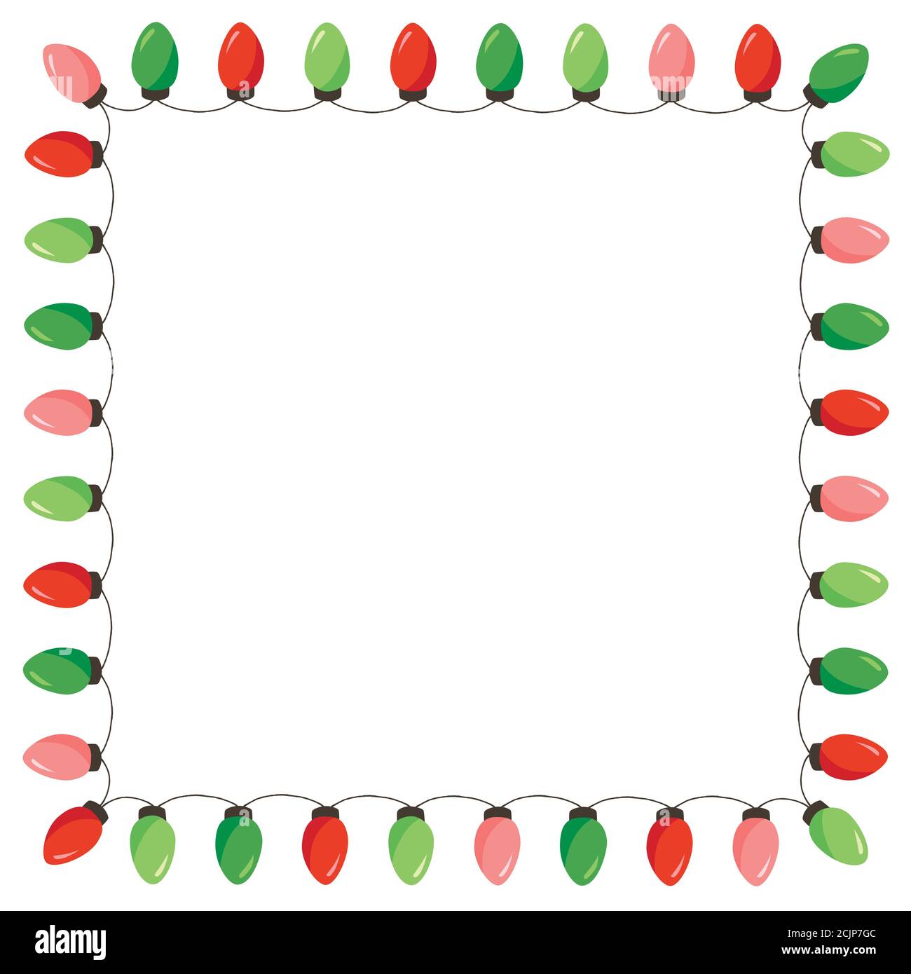 Vector Retro Colorful Holiday Christmas and New Year String Lights ...