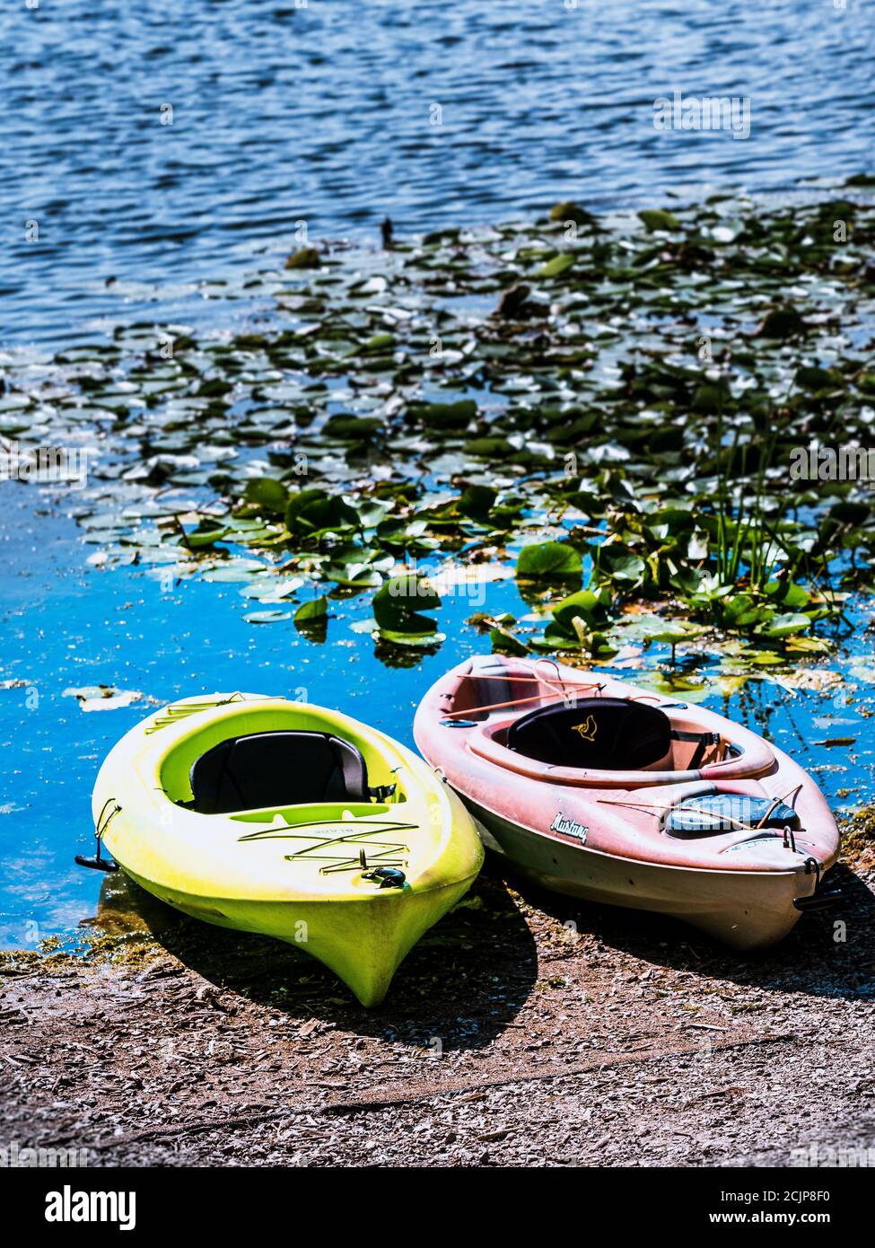 Kayaks on the lake at Lake Katherine Nature Center and Botanic Gardens ...