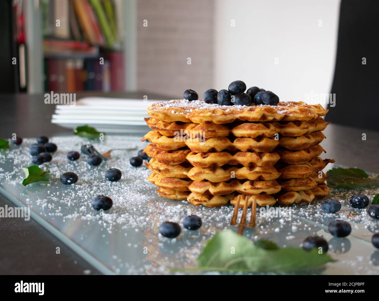 Waffles round hi-res stock photography and images - Alamy