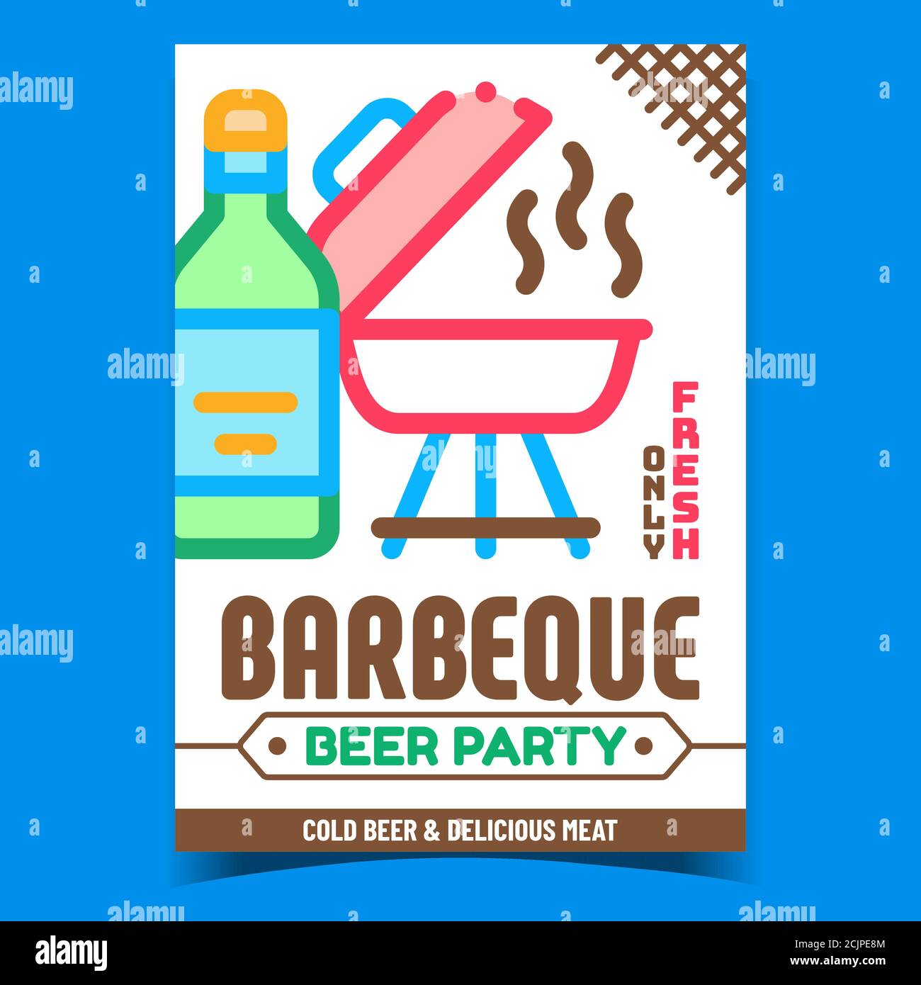 Barbeque Beer Party Advertising Banner Vector Stock Vector Image & Art ...