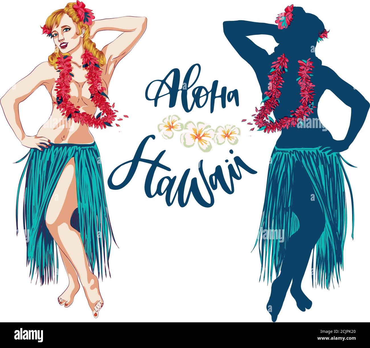Hawaiian hula dancer Stock Vector Images - Alamy