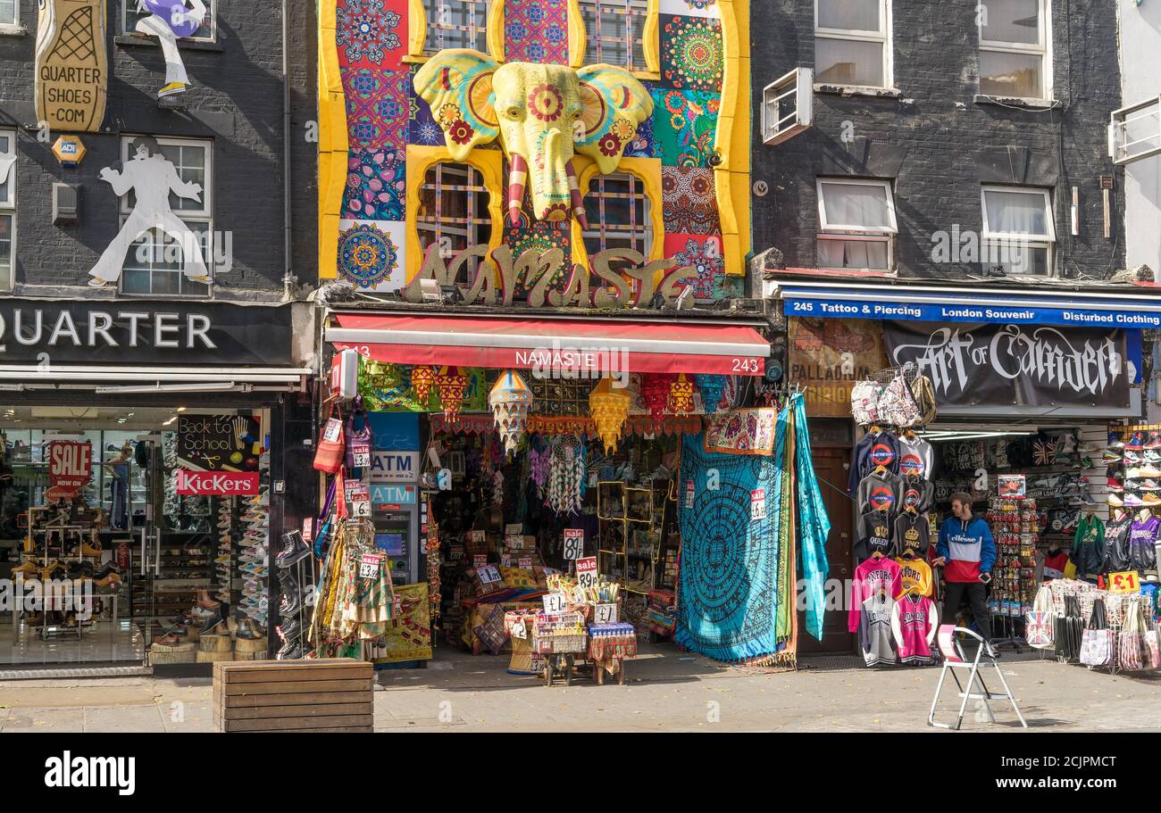 Namaste fair trade shop with colourful display outside. Camden, London ...
