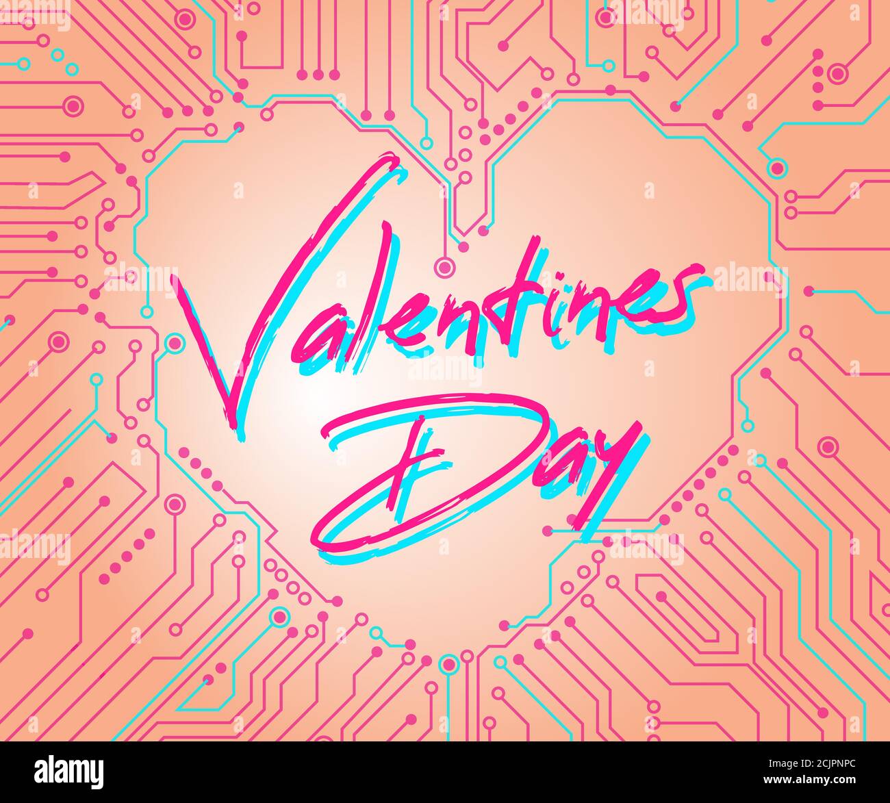 Valentine's day cyber technology, Abstract heart technology. It's a ...