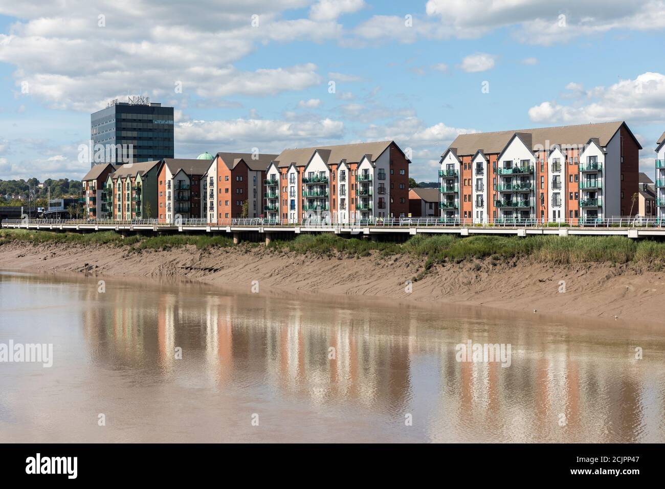 Riverfront housing development, Newport, Wales, UK Stock Photo - Alamy