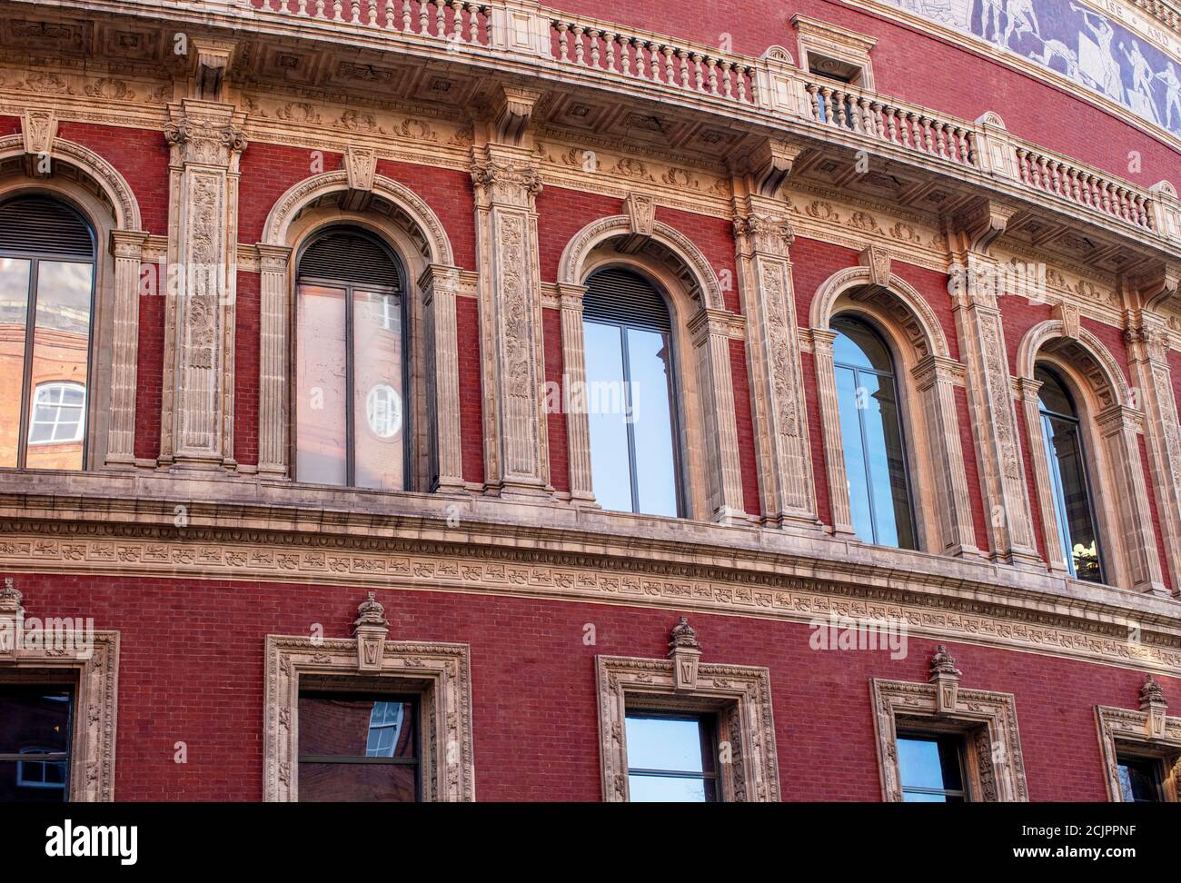 Details of brick and stone work on exterior of Royal Albert Hall ...