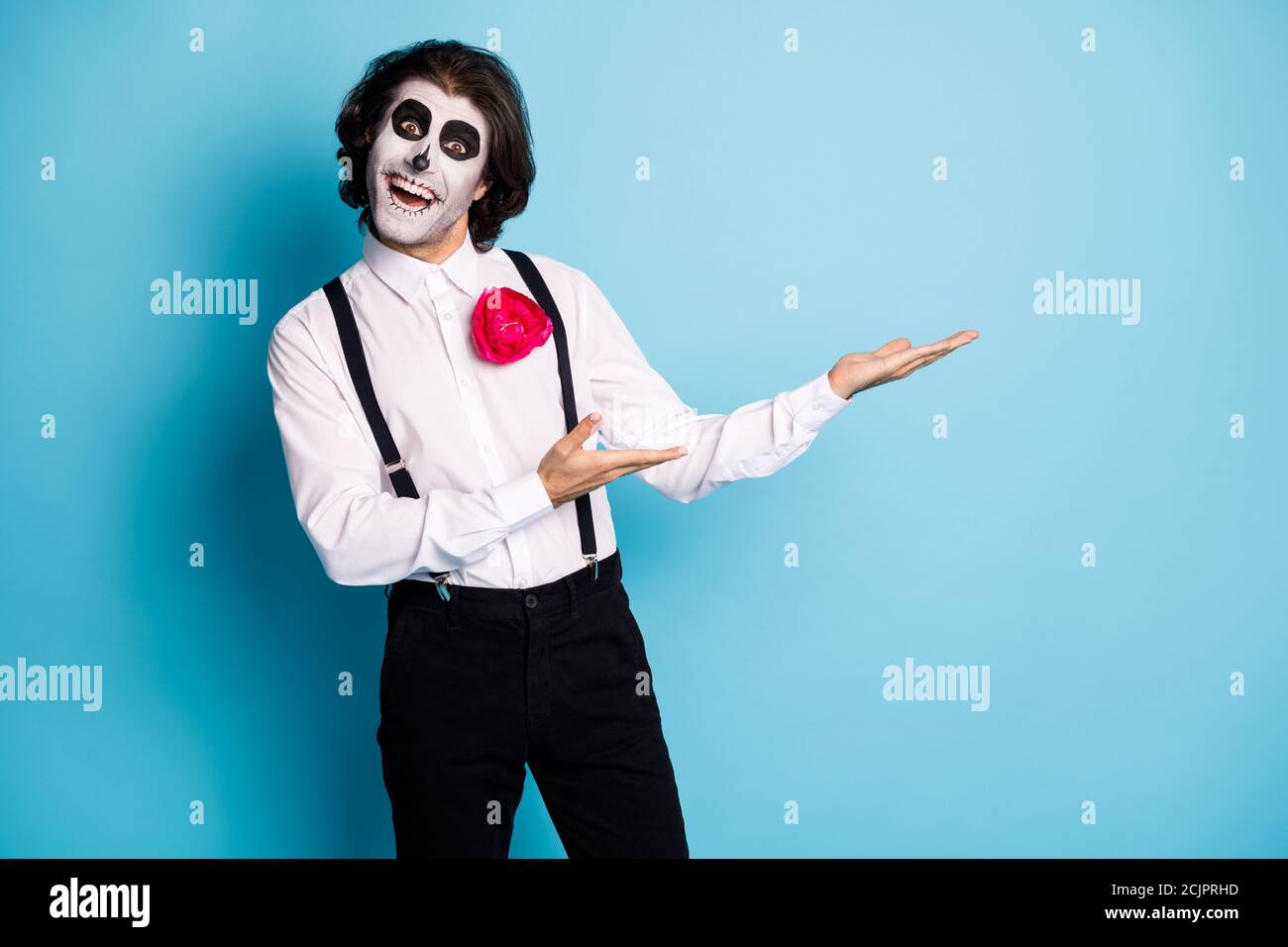 Portrait of his he handsome cheerful cheery creepy elegant gentleman ...