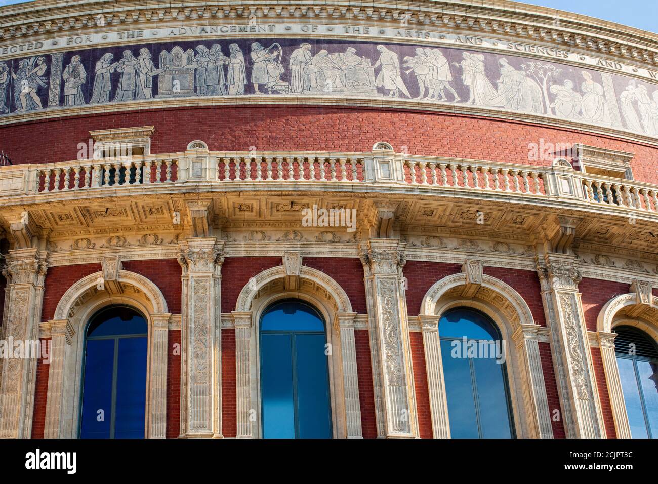 Details of brick and stone work on exterior of Royal Albert Hall ...
