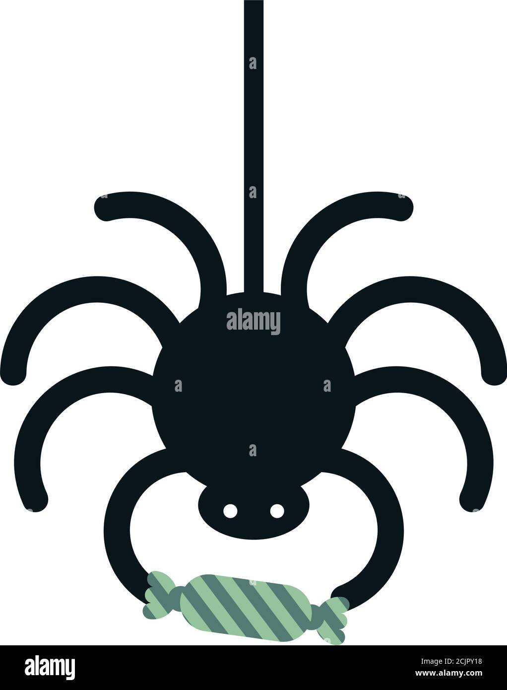 Halloween spider with candy design, Holiday and scary theme Vector ...