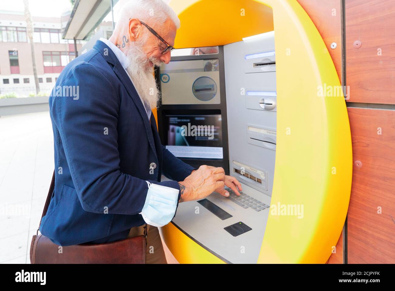 Bank and withdraw and senior hi-res stock photography and images - Alamy