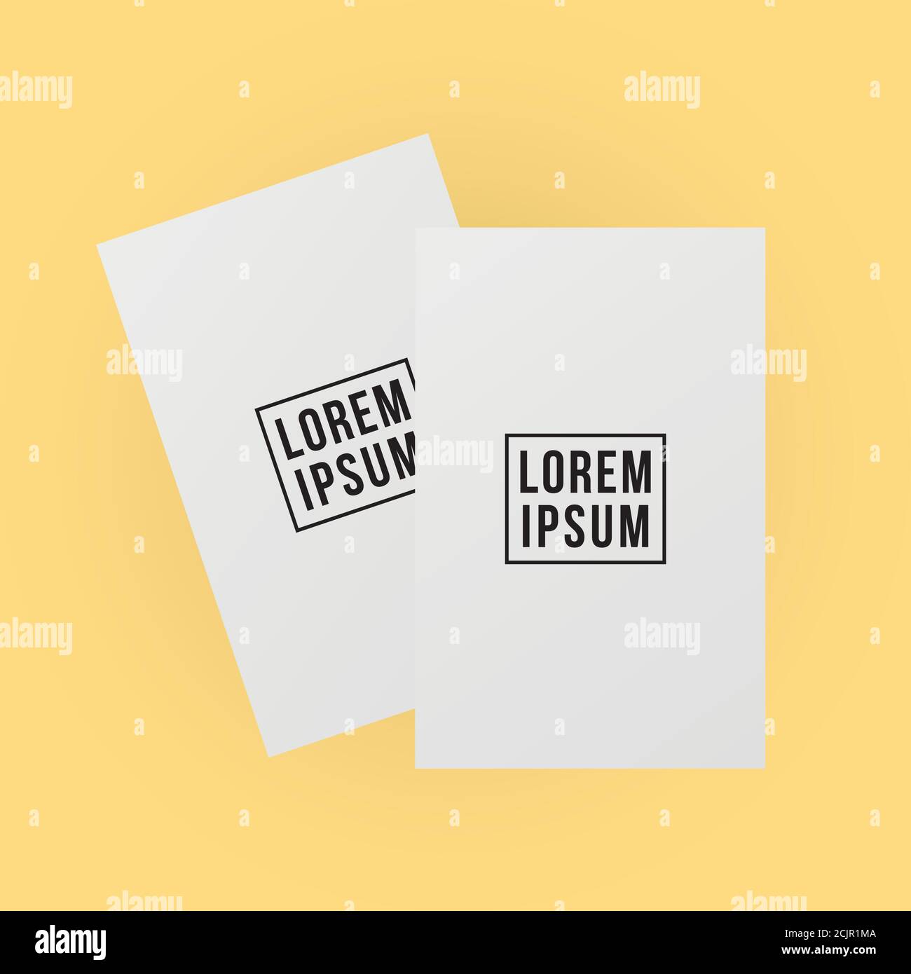 Mockup two papers design of corporate identity template and branding ...