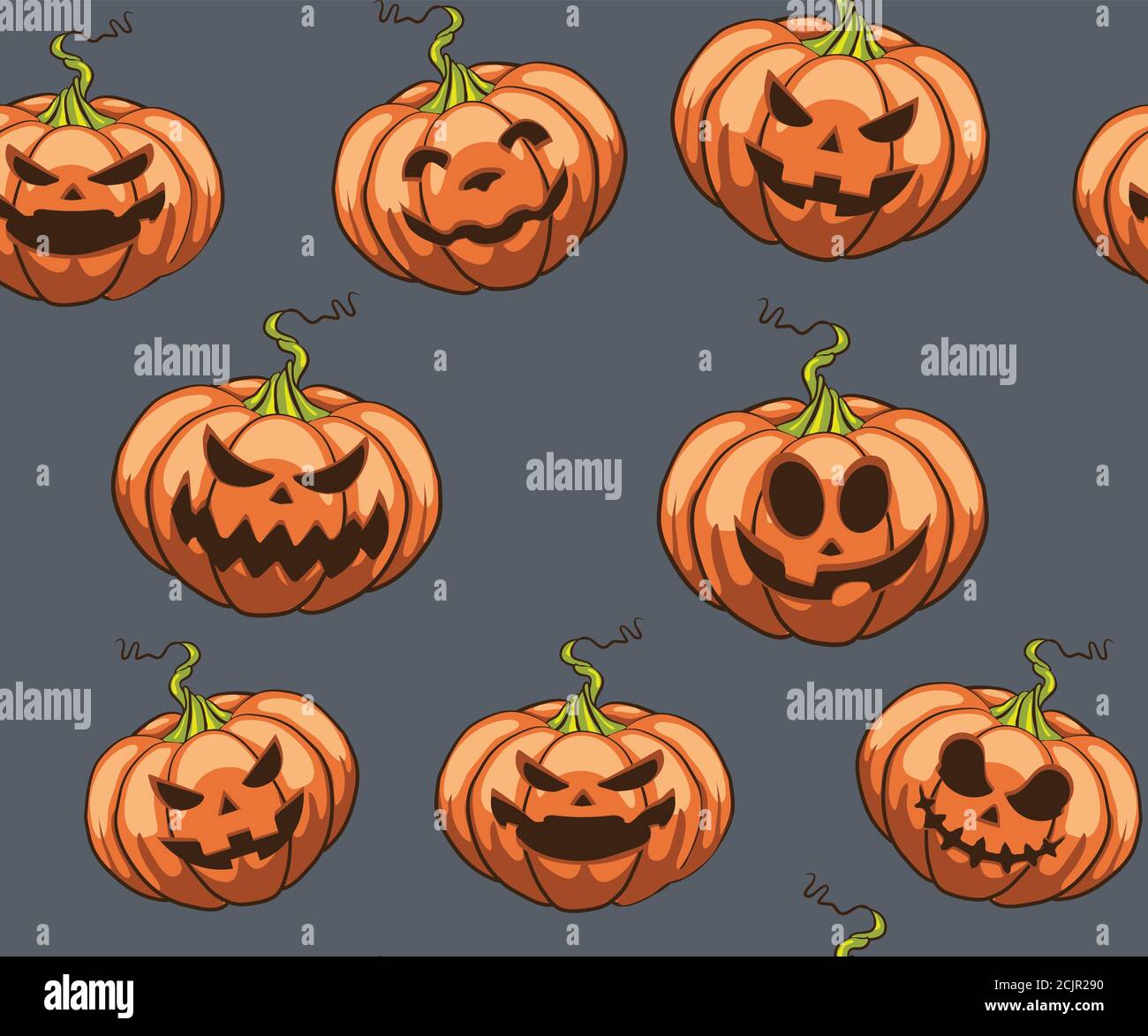 Halloween pumpkin with funny scary faces different shapes and colors Stock Vector Image & Art ...