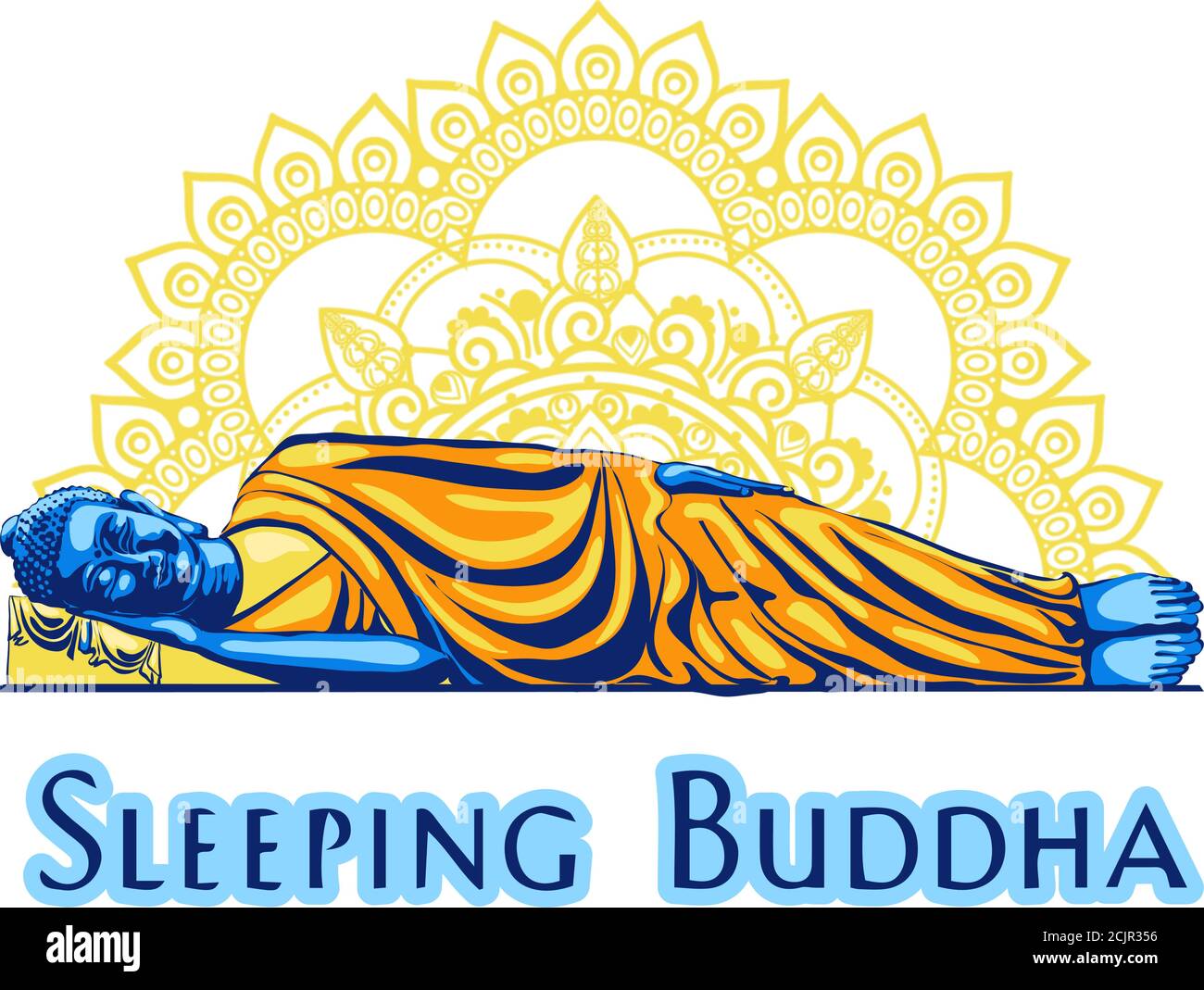 monk phra buddha sitting and sleeping on lotus base for pray ...