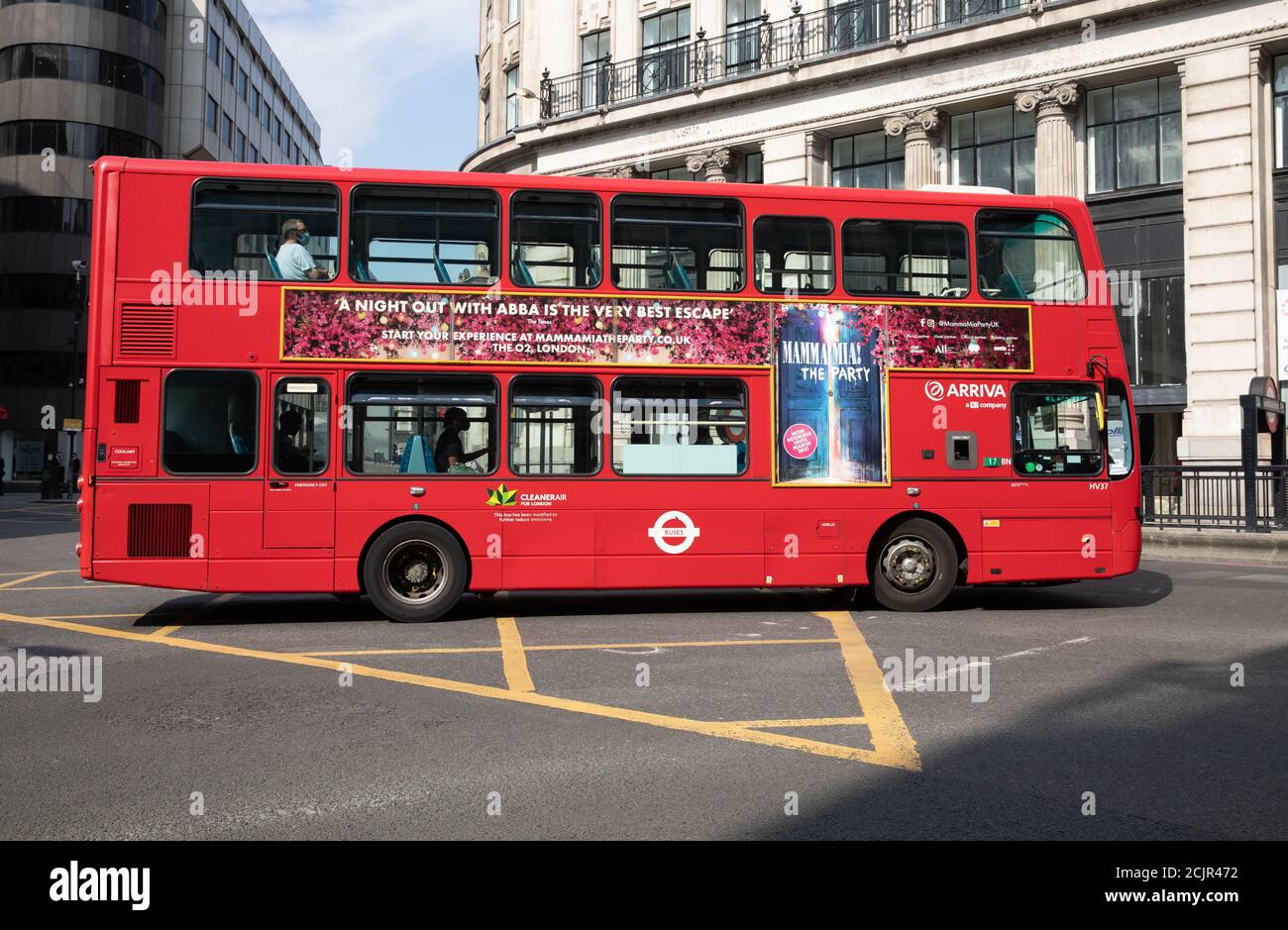 Iconic Red Double Decker bus in Central London Stock Photo - Alamy