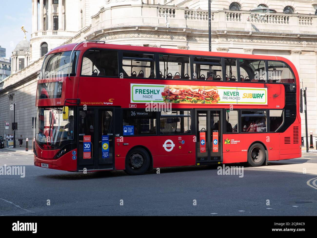 Iconic Red Double Decker bus in Central London Stock Photo - Alamy