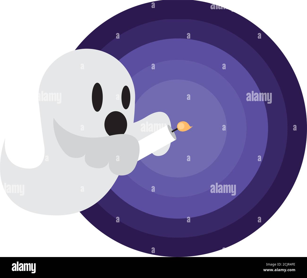 Halloween ghost cartoon with candle design, Holiday and scary theme ...